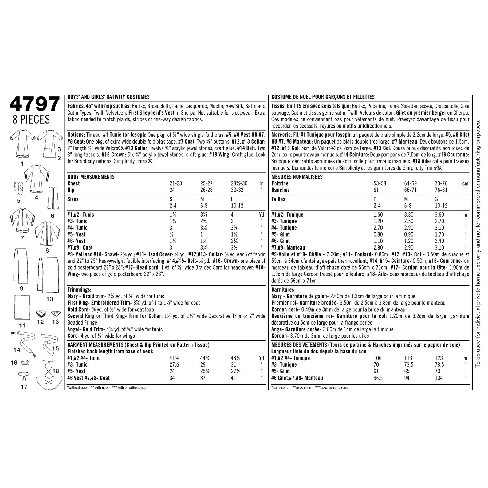 Simplicity 4797 Sewing Pattern KIDS Roman Easter Passion Play - Etsy