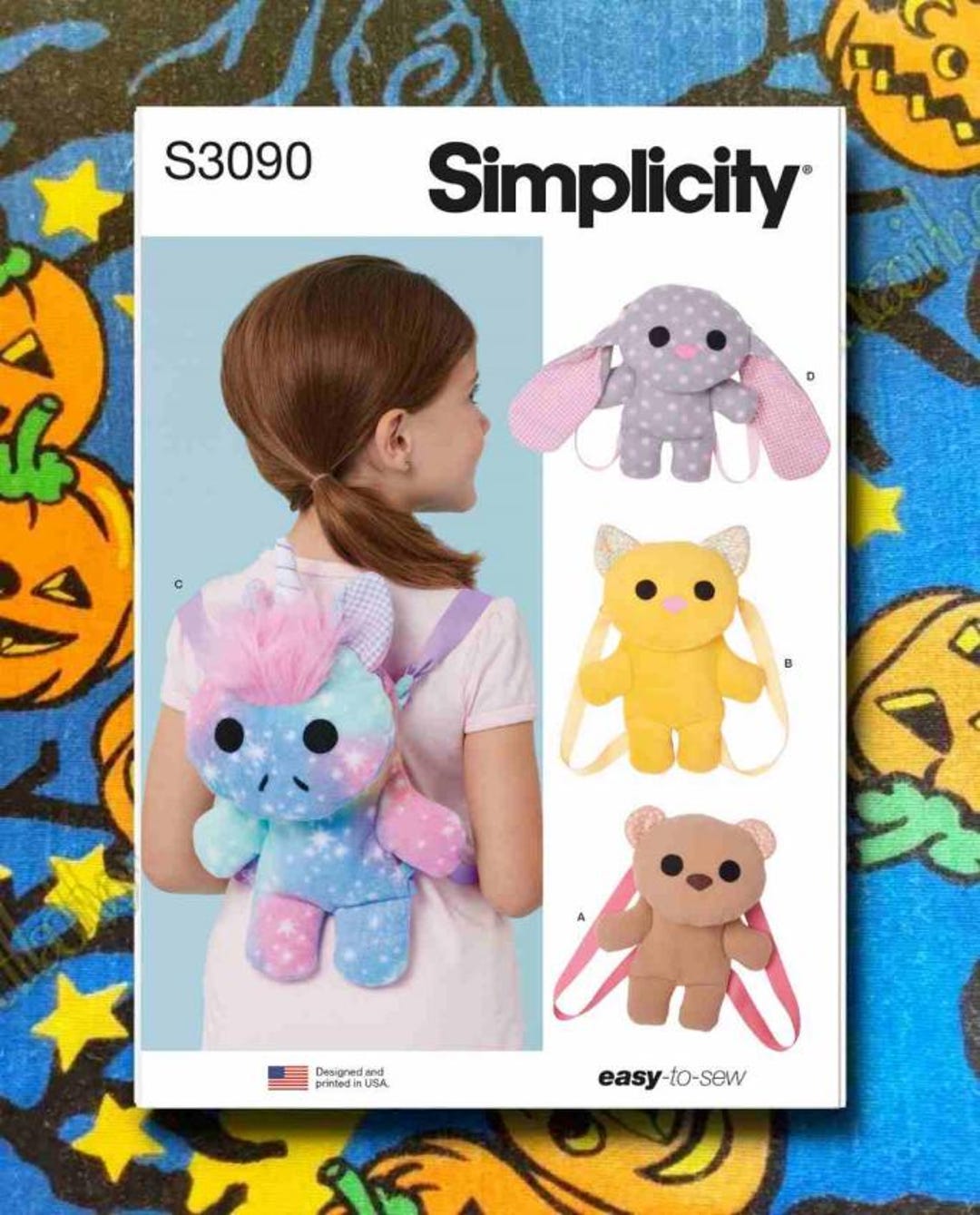 Simplicity 3090 Plush Stuffed Animal Backpack Sling Sewing Patterns ...