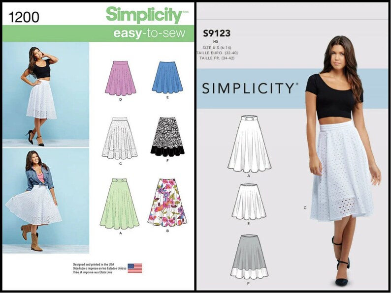 Simplicity 9123 Aka 1200 Boho Skirt Sewing Pattern Misses - Etsy