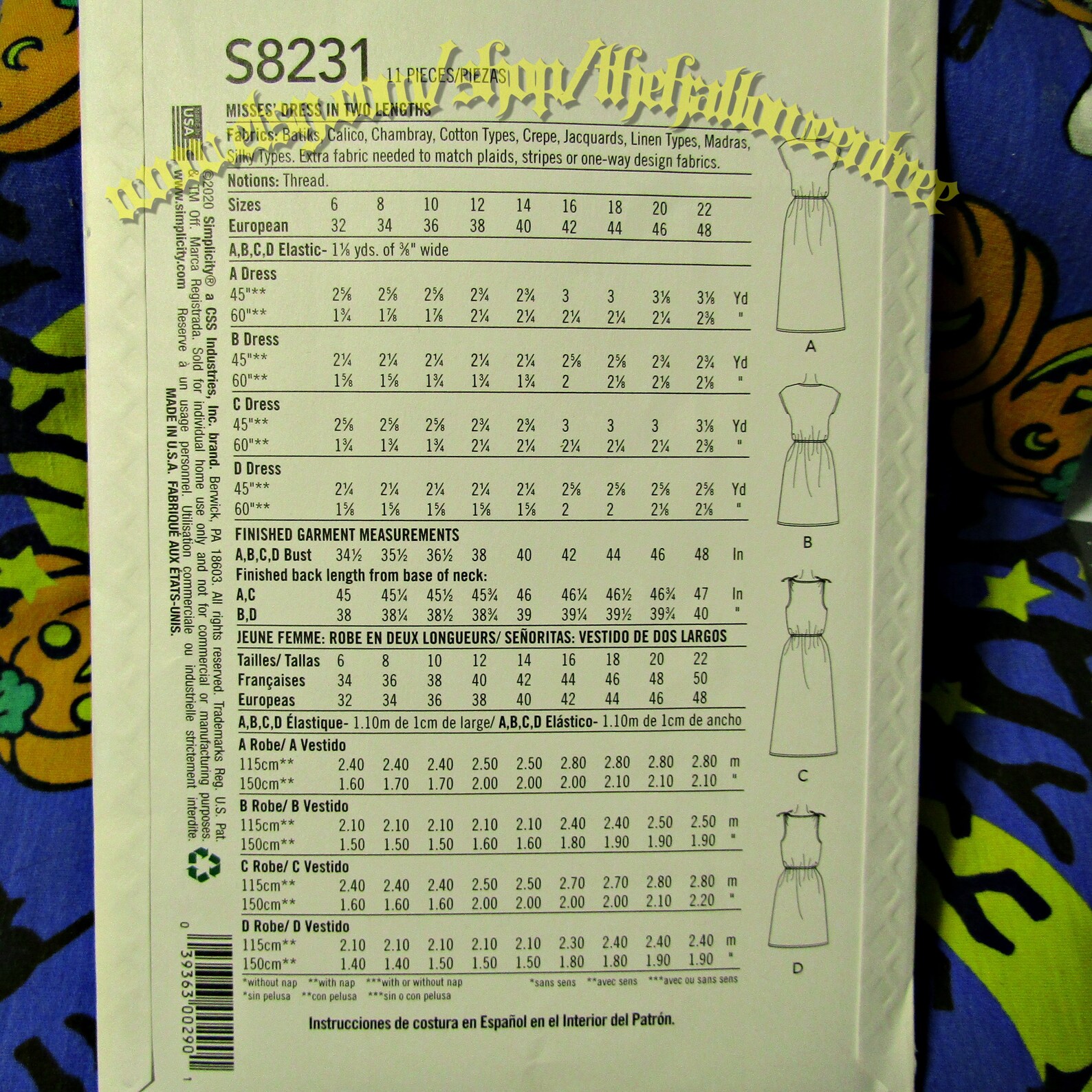 Simplicity 8231 Apron Dress Simple Dress Breezy Sewing Pattern - Etsy