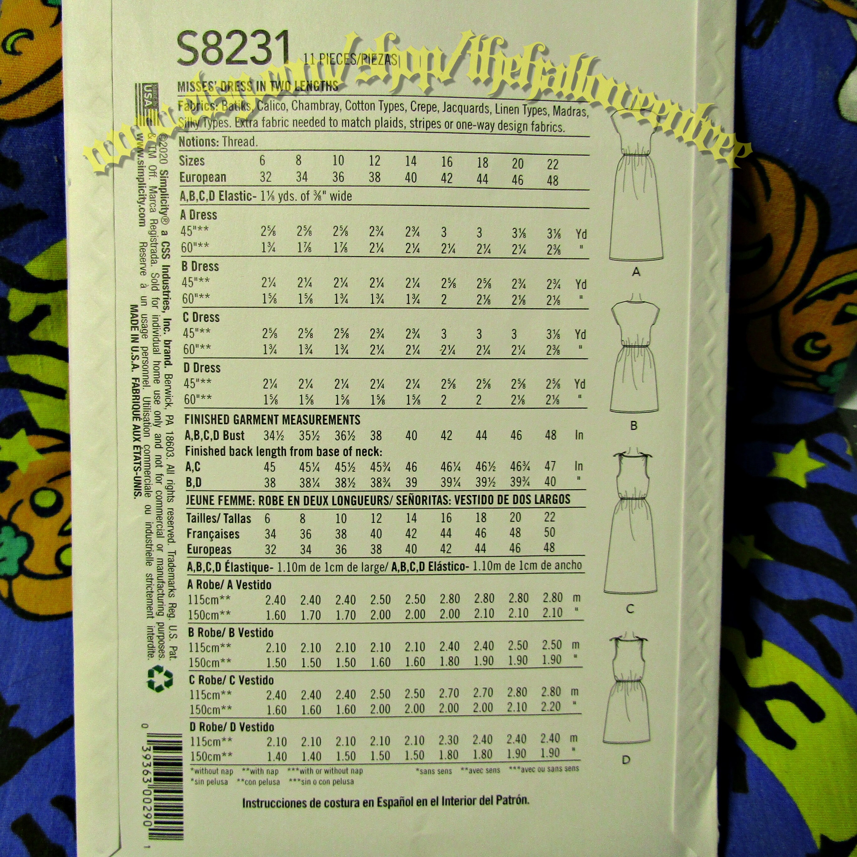 Simplicity 8231 Apron Dress Simple Dress Breezy Sewing Pattern - Etsy