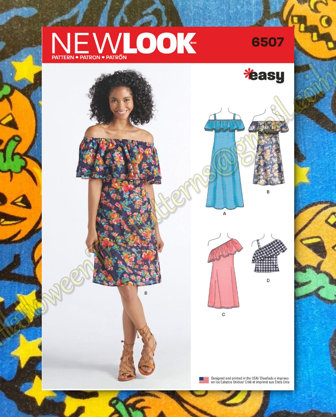 New Look 6507 Blouse Top Dress Sewing Pattern Crinkled Envelope XS-XL ...