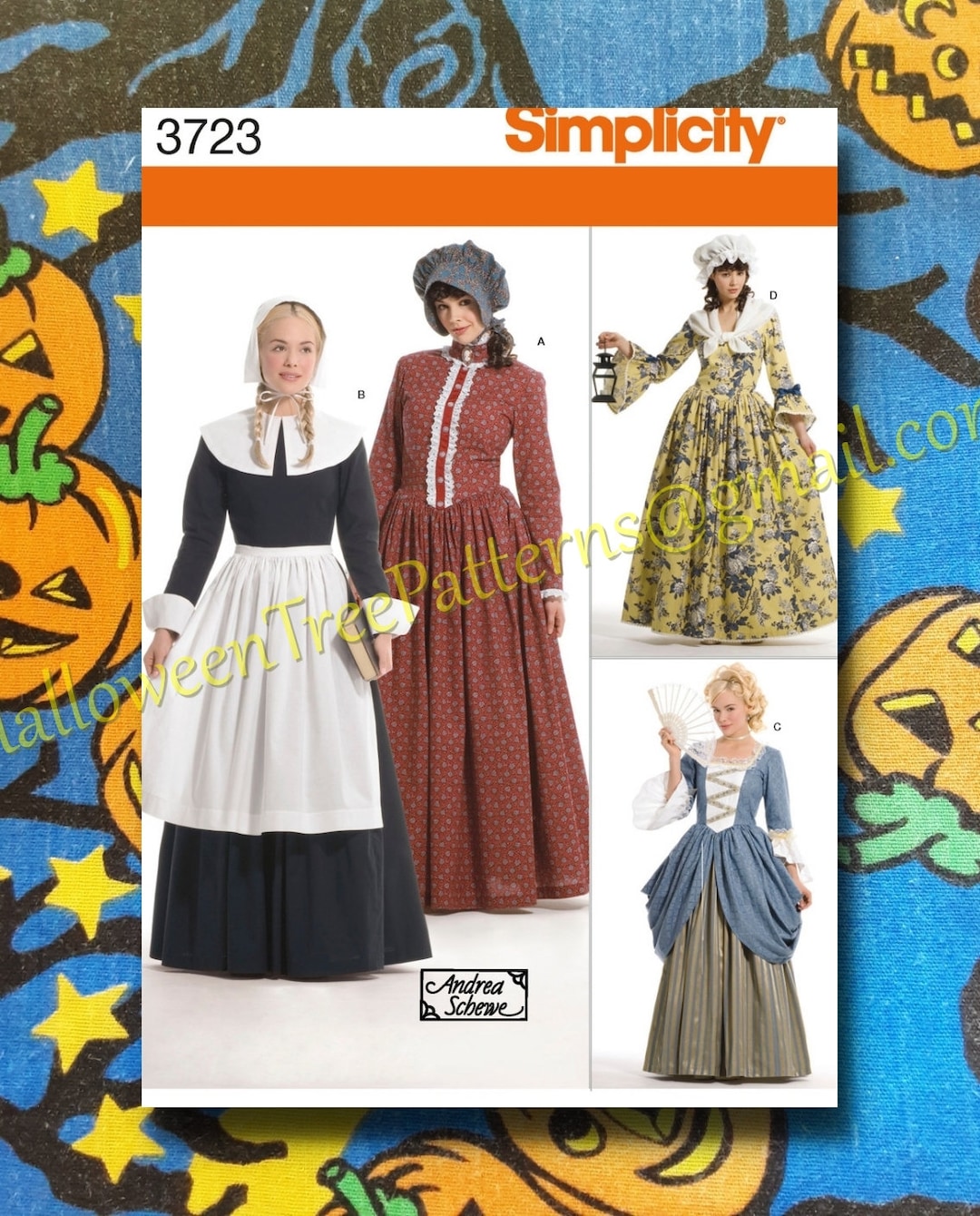 Simplicity 3723 Handmaid Witch Salem Crucible Puritan Pioneer Dress ...
