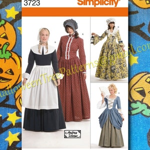 Simplicity 3723 Handmaid Witch Salem Crucible Puritan Pioneer Dress ...
