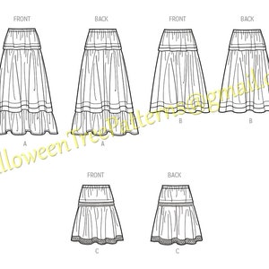 Simplicity 9750 R11765 Tiered Skirt Sewing Pattern Sizes 18-26 S9750 - Etsy