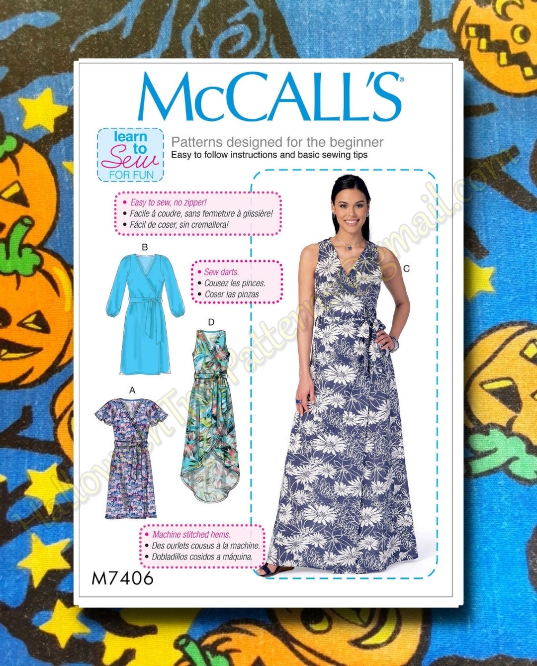 Mccalls 7406 Wrap Dress Sewing Pattern Sizes 14-22 New UNCUT M7406 - Etsy