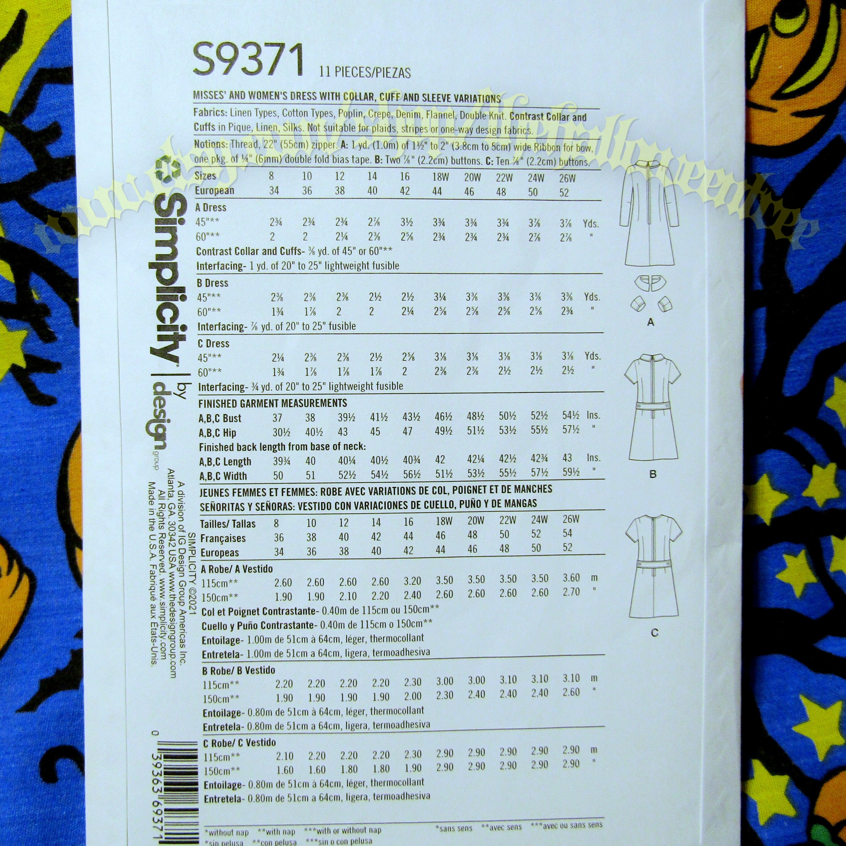 Simplicity 9371 R11226 Chilling Schoolgirl Dress Sewing - Etsy