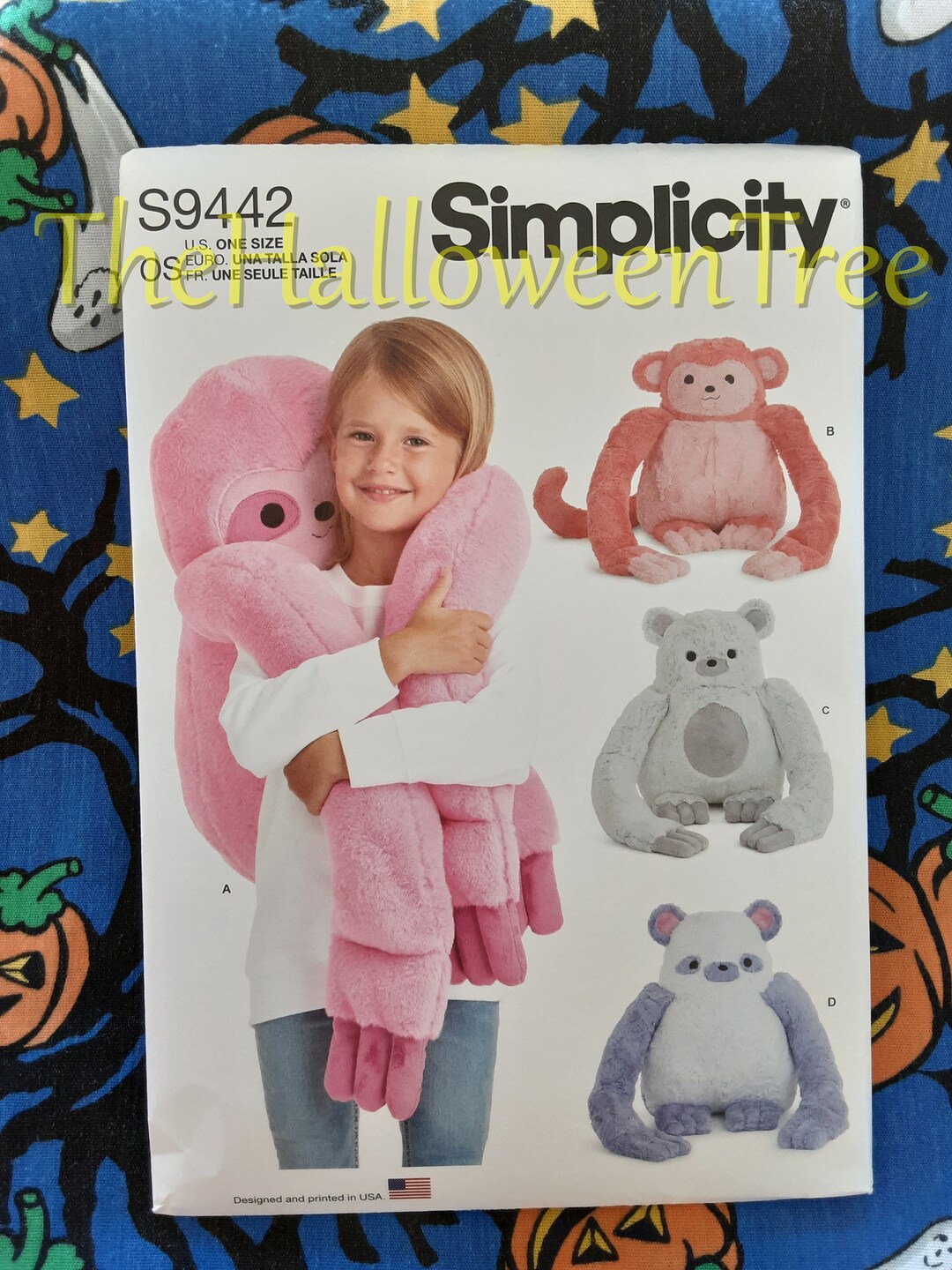 Simplicity 9442 R11290 Plush Bear Sloth Stuffed Animal Sewing Pattern ...