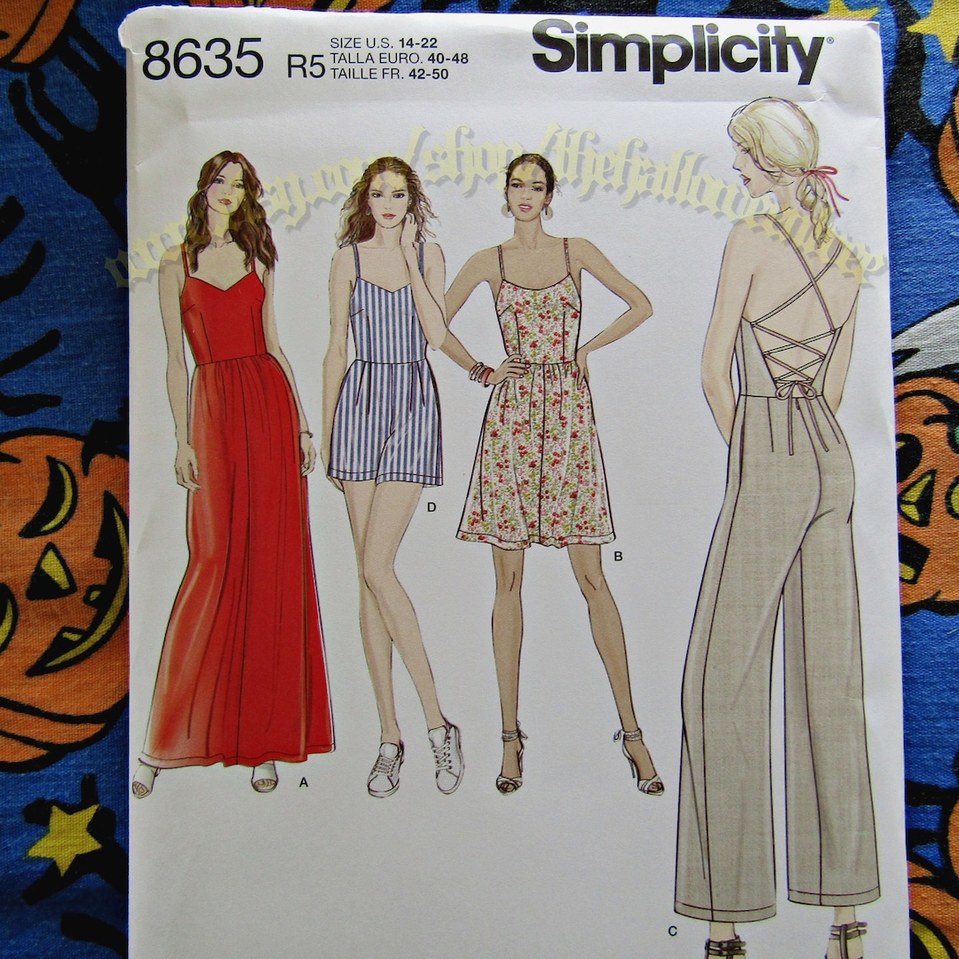 Simplicity 8635 14-22 Misses' Jumpsuit, Romper Sewing Pattern Sizes 14 ...