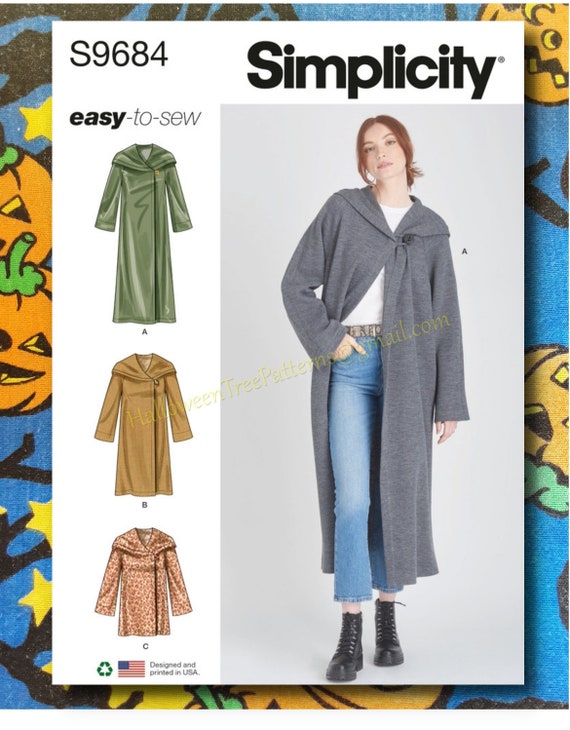Long Hooded Coat Sewing Pattern For Swing Jackets And Coats Sewing