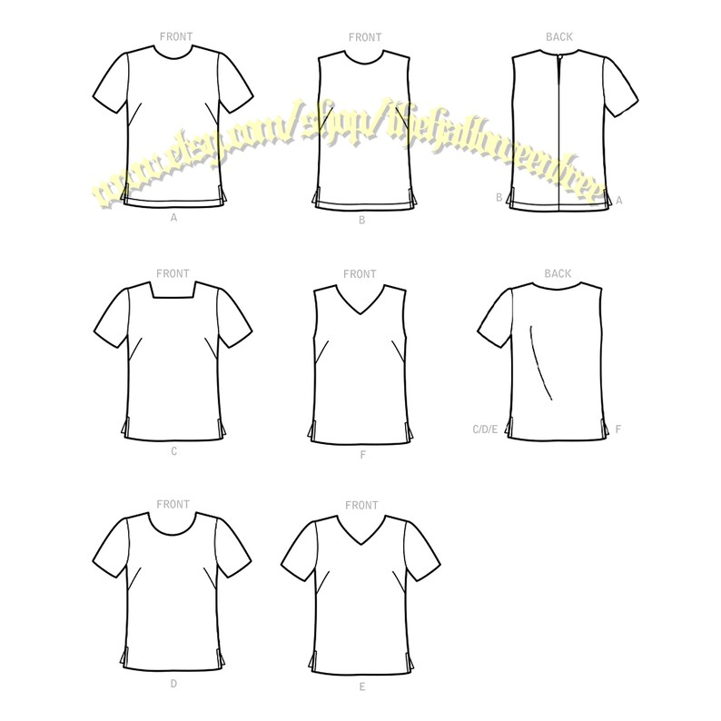 Simplicity 9133 Simple Knit Tshirt Blouse Top Sewing Pattern | Etsy