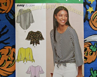 Simplicity 9107 Tops With Sleeve Variations Sewing Pattern Sizes XS to ...