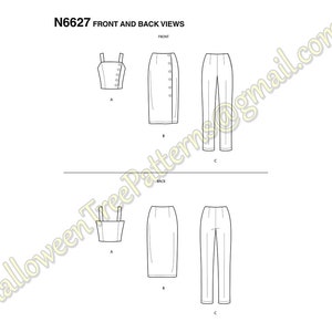New Look 6627 Sewing Pattern Sizes 6-18 Top Skirt Pants Separates N6627 ...