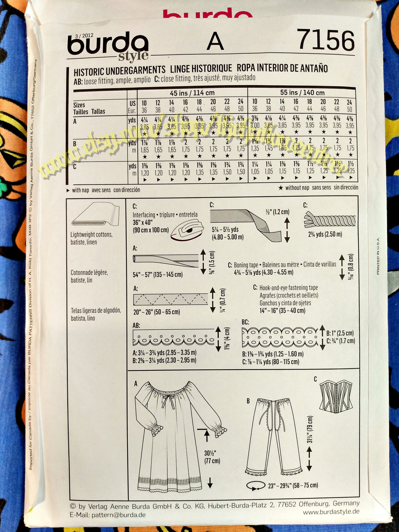 Burda Style 7156 Historical Undergarments Sewing Pattern B7156 - Etsy