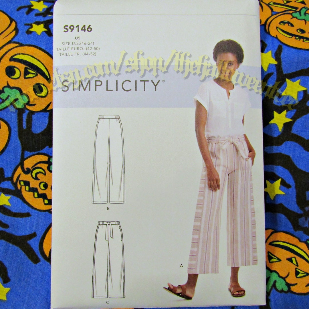 Simplicity 9146 Tie Pull on Pants Paperbag Sewing Pattern Sizes 16-24 OOP S9146 - Etsy