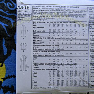 Simplicity 8545 D5 Dress Top Slip Cami Sewing Pattern Set 4-12 S8545 - Etsy