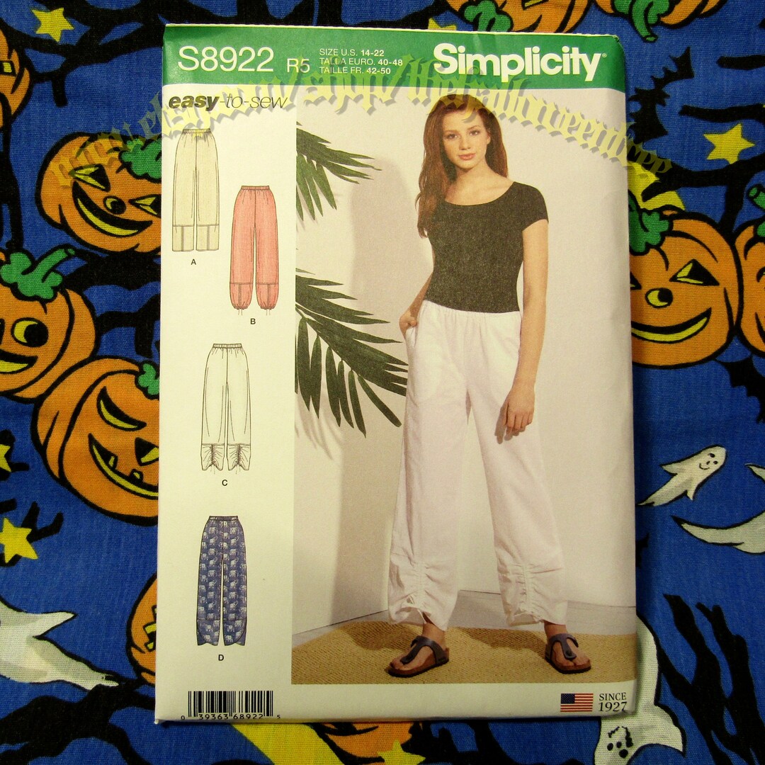 Simplicity 8922 Pull on Pants Sewing Pattern Cute Bubble Cuffs Detail ...