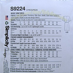 Simplicity 9224 Wrap Dress Sewing Pattern Sizes 16-24 S9224 - Etsy
