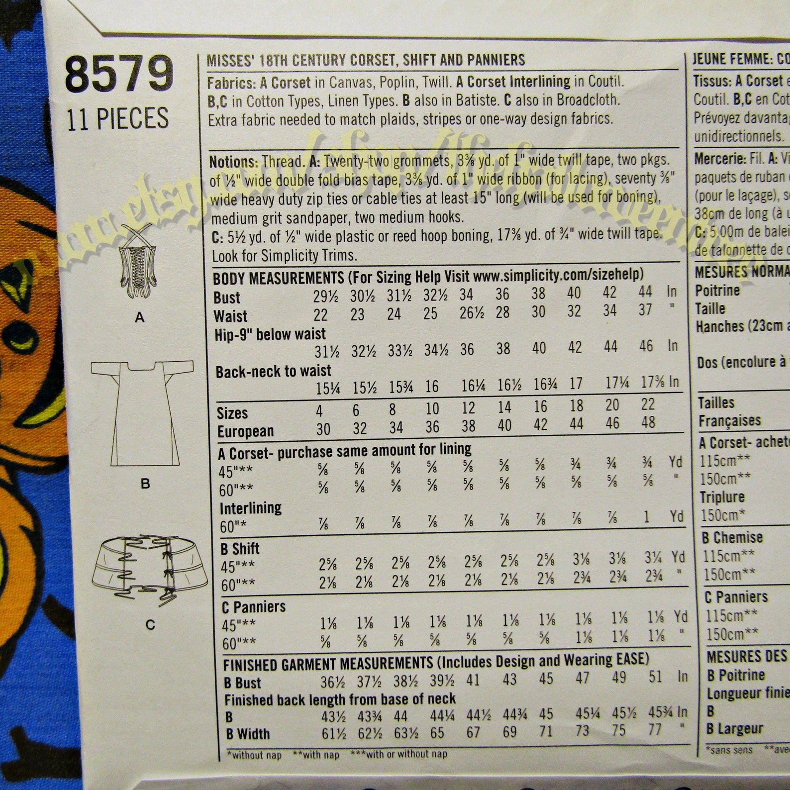 Simplicity 8579 Renaissance Hoop Under Dress Sewing Pattern - Etsy