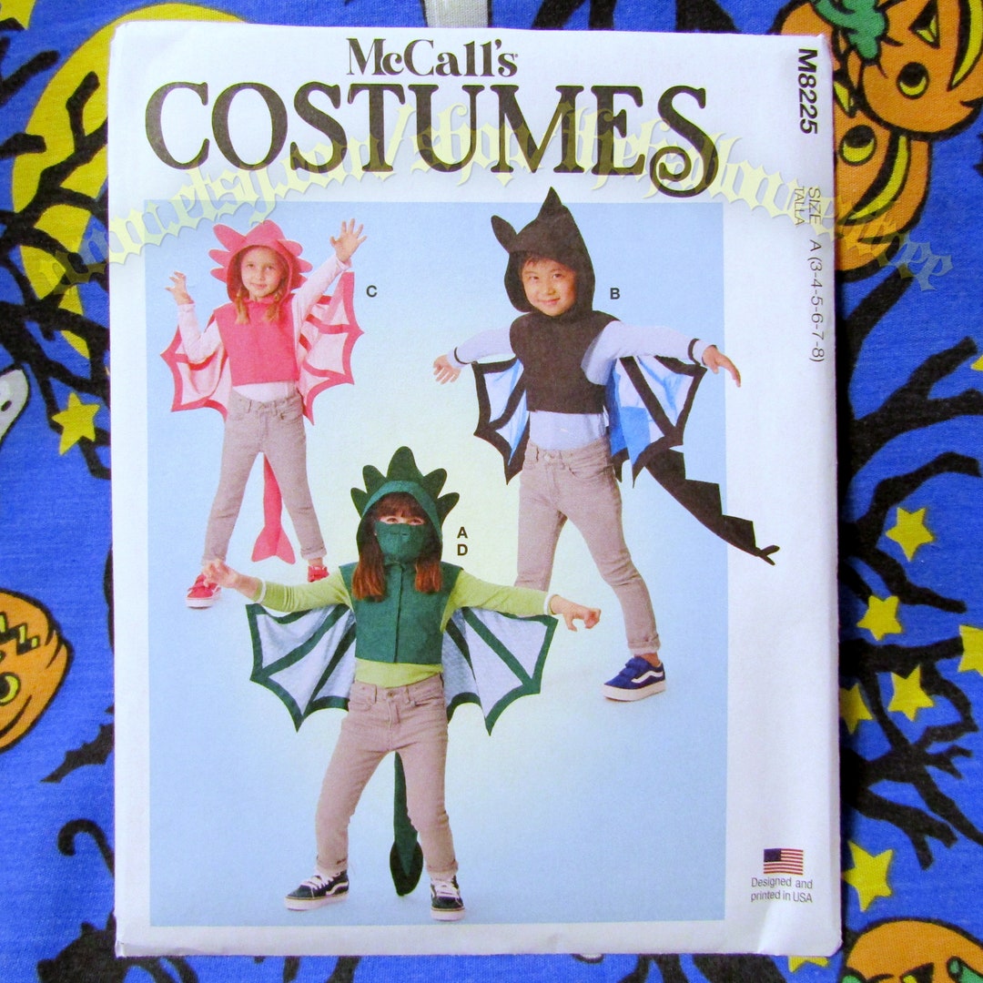 Mccalls 8225 Dragon Wings Sewing Pattern Kids Child Sizes 3-8 M8225 ...