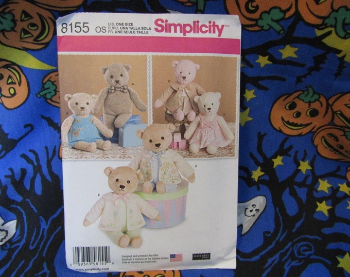 Simplicity 8155 Plushies Stuffed Animal Sewing Patterns Teddy - Etsy