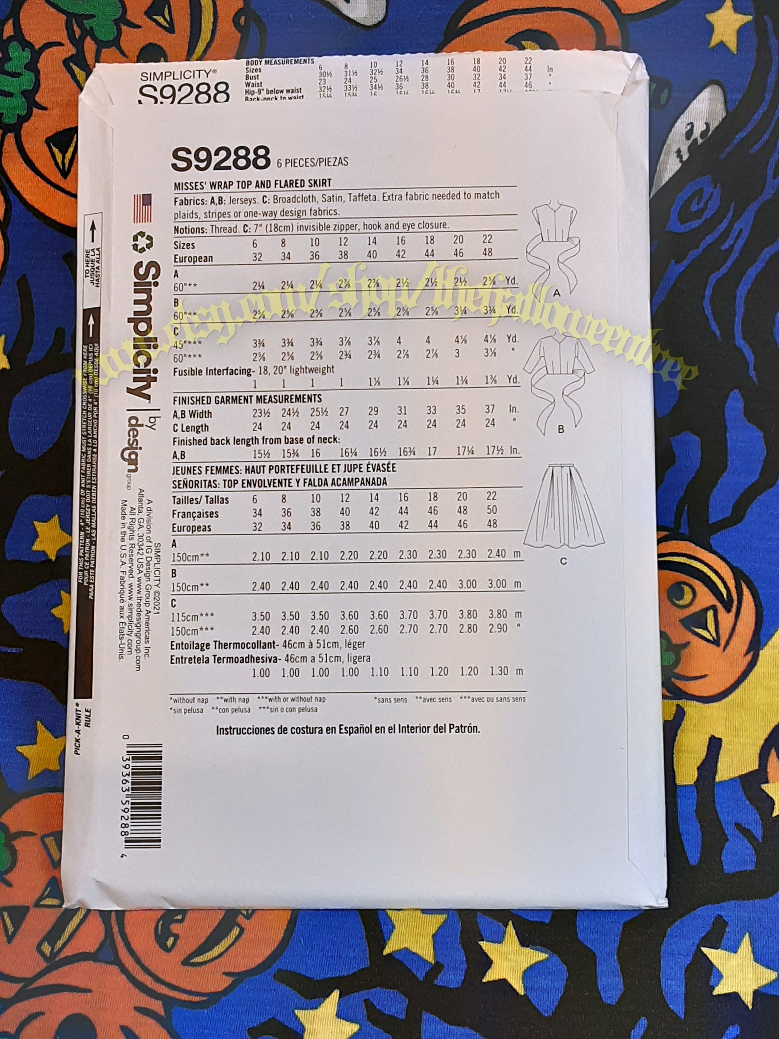 Simplicity 9288 E5 Vintage Style Tops & Skirt Sewing Pattern - Etsy