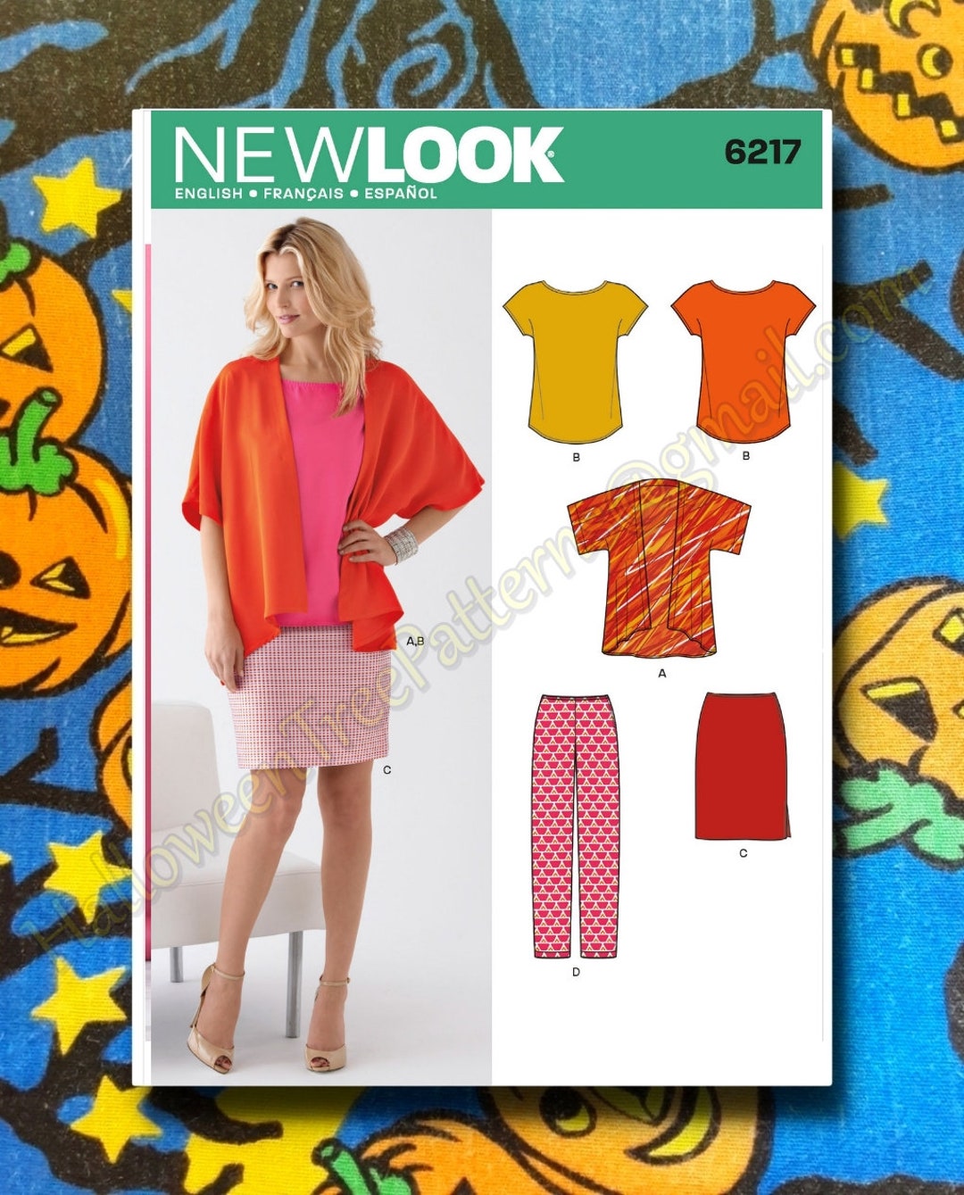 New Look 6217 Blouse Top Draped Cardi and Pants Sewing Pattern Sizes 10 ...