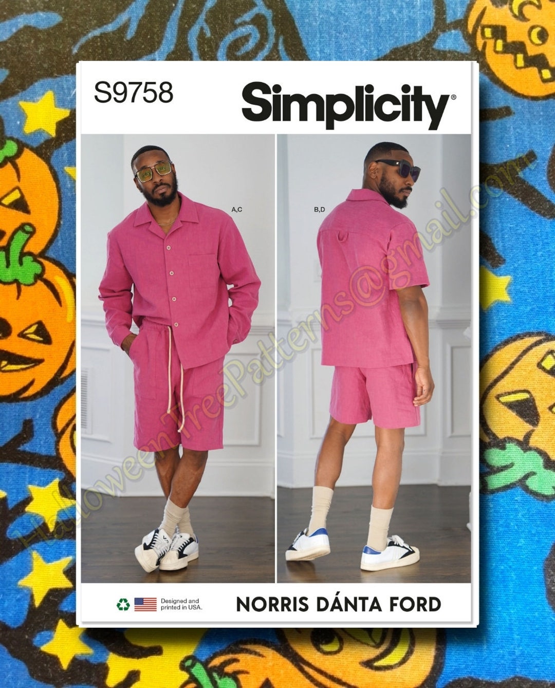 Simplicity 9758 Mens Hawaiian Shirts and Shorts Cabana Set Sewing ...