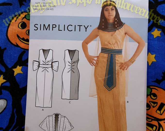 Simplicity 9167 Costume Dress Egyptian Cleopatra Sewing Pattern Sizes 6 ...