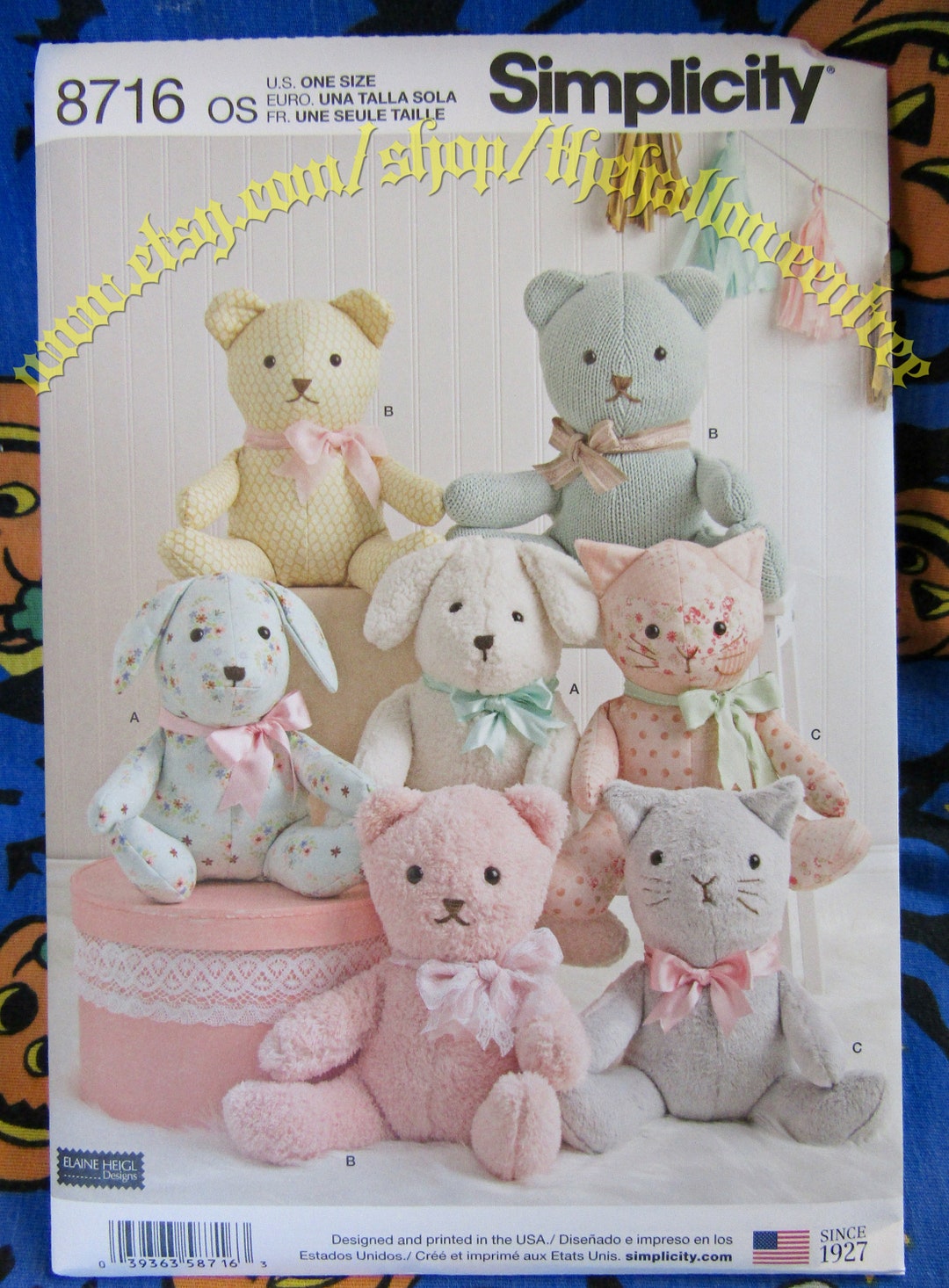 Simplicity S8716 Plushies Stuffed Animal Simple Sewing Patterns Teddy ...