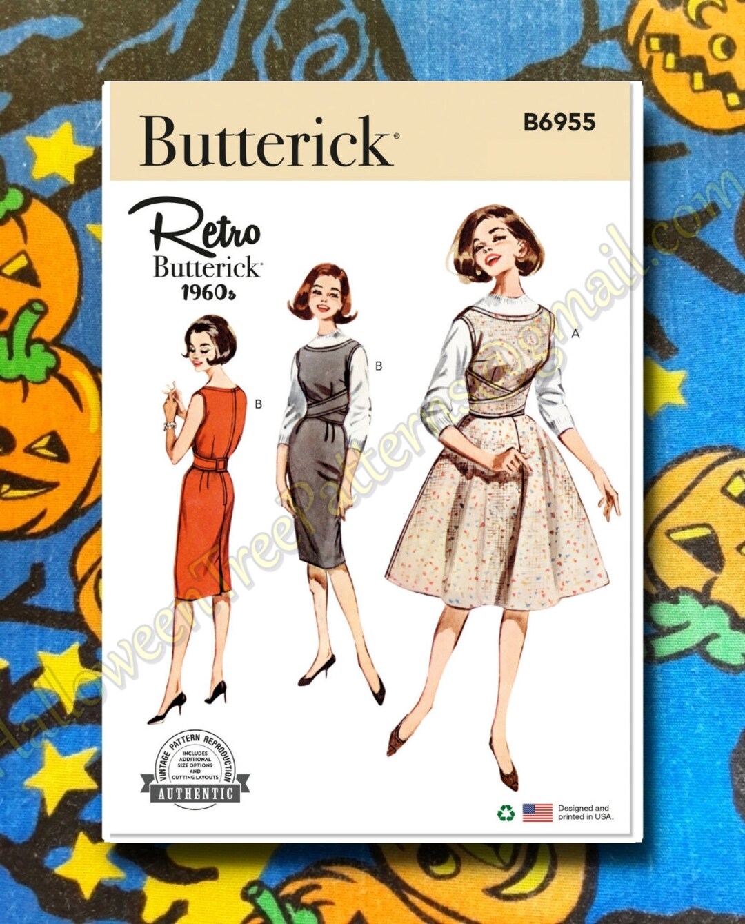 Butterick B6955 Vintage Style Jumper Dress Versatile SEWING PATTERN ...