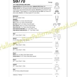 Simplicity 9770 Sewing Pattern Doll and Clothes Cute and Easy Outfits ...
