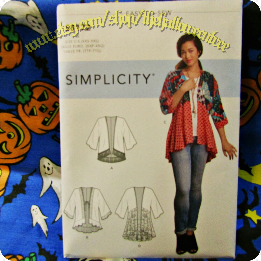 Simplicity 8172 Kimono Style Cardigan Sewing Pattern XXS-XXL S8172 - Etsy