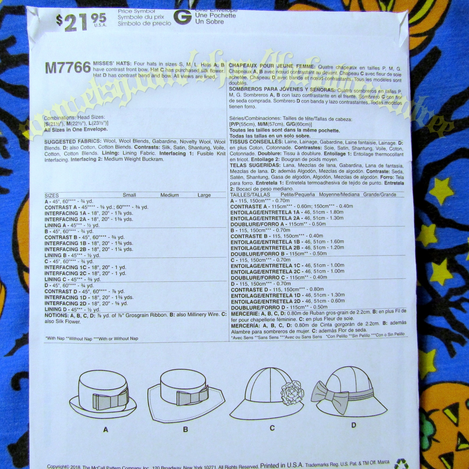 Mccalls 7766 Hats Sewing Pattern Haberdashery Bucket Hat M7766 - Etsy