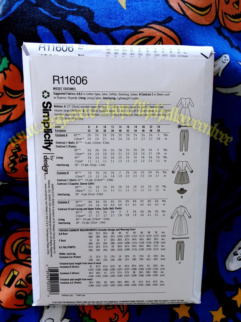Simplicity 9632 R11606 6-14 Costume Dress Pants Witch Dress - Etsy
