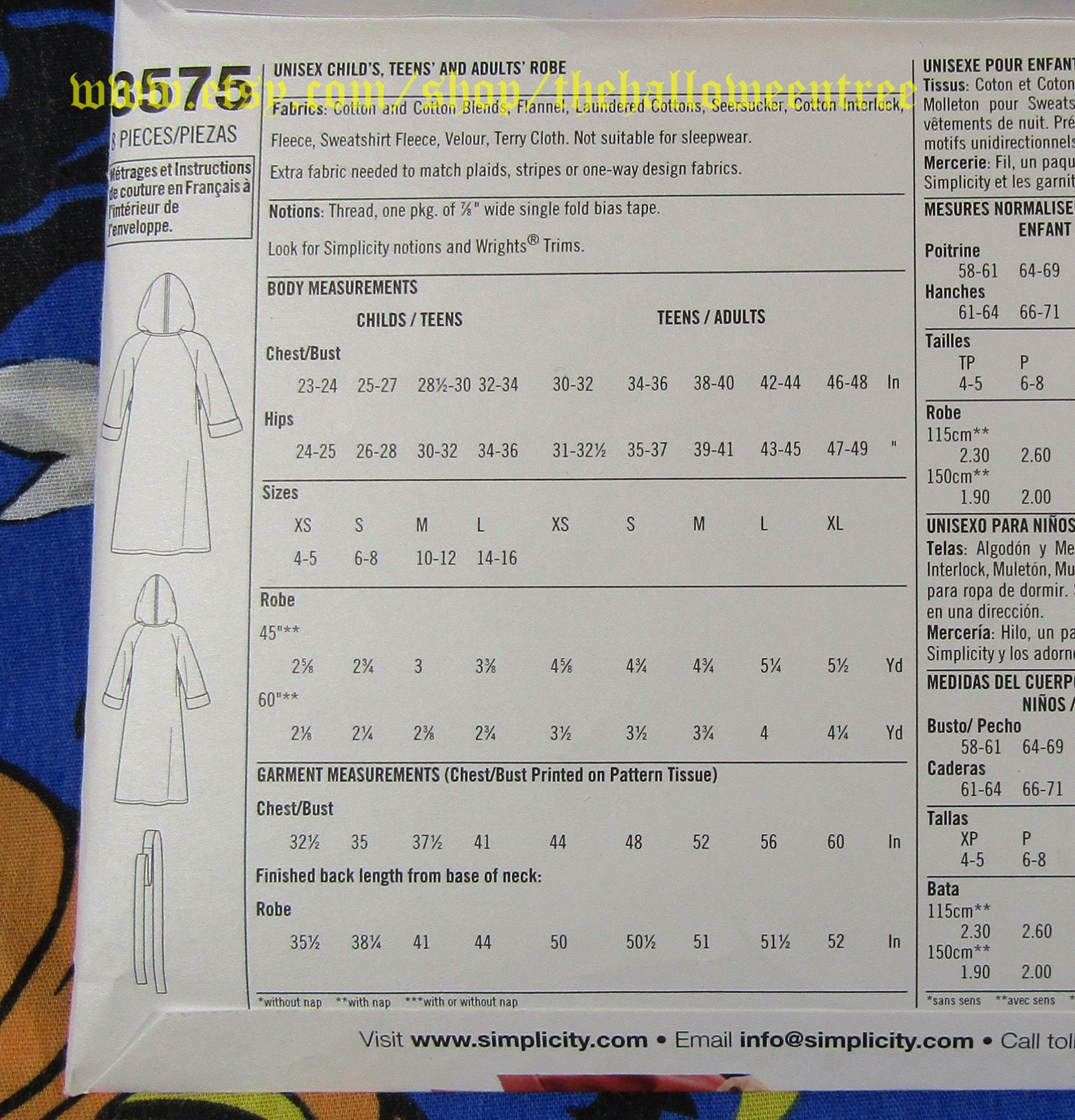 Simplicity 3575 Hooded Bath Robe Housecoat Sewing Pattern - Etsy