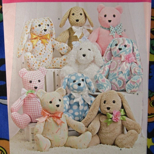 Simplicity 8155 Plushies Stuffed Animal Sewing Patterns Teddy | Etsy