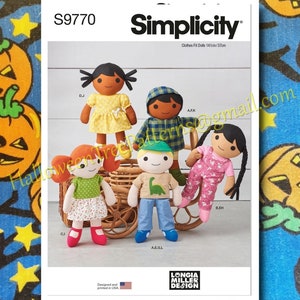 Simplicity 9770 Sewing Pattern Doll and Clothes Cute and Easy Outfits ...