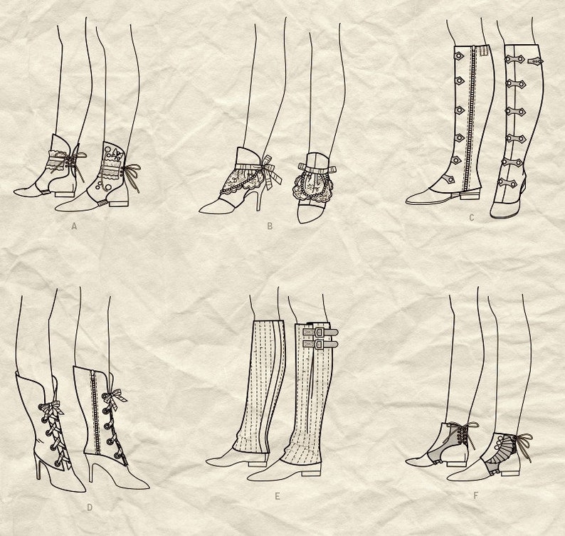 Mccalls 7706 Steampunk Women's Spats Sewing Pattern Boot Covers Shoe ...