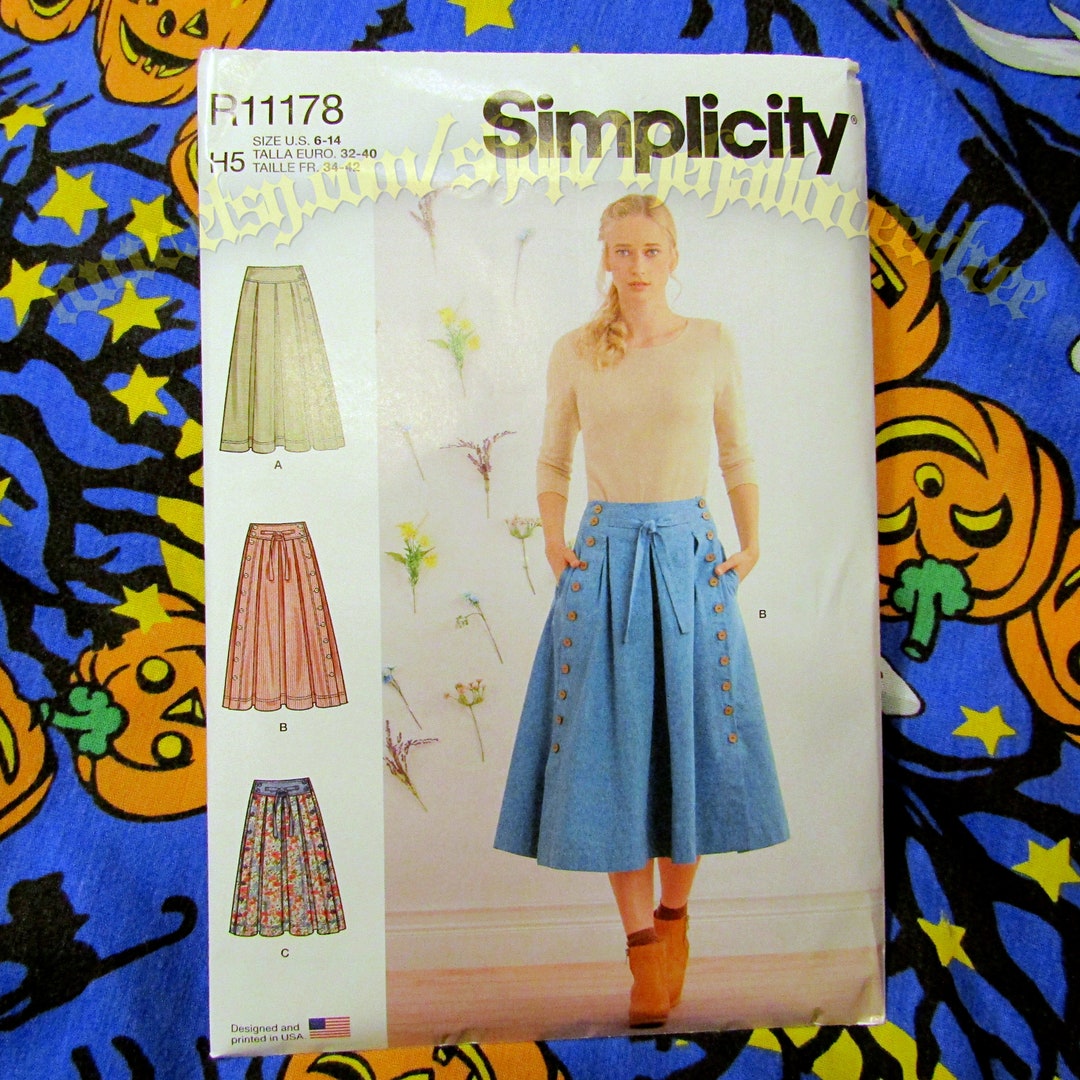 Simplicity 9377 Skirt Sewing Pattern Pleated Length Options Sizes 6-14 ...