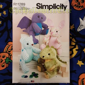 Simplicity 9441 R11289 Plushies Stuffed Animal Sewing Pattern Dragon ...