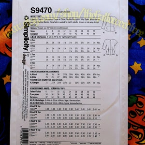 Simplicity 9470 Blouse Tunic Top Sewing Pattern Sizes 6-14 S9470 H5 ...