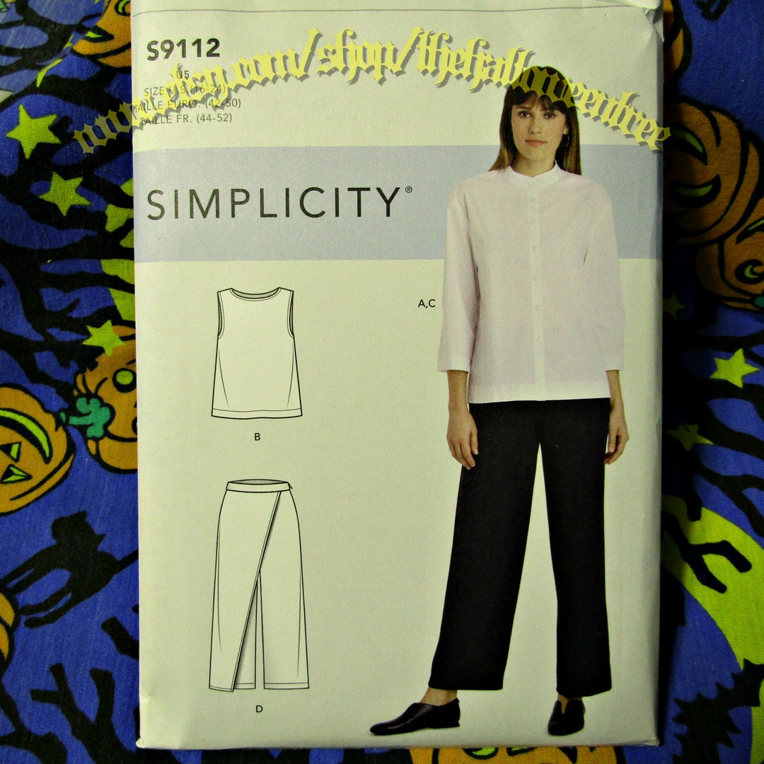 Simplicity 9112 Button Down Top Shell Pants Sewing Pattern Sizes 16-24 ...