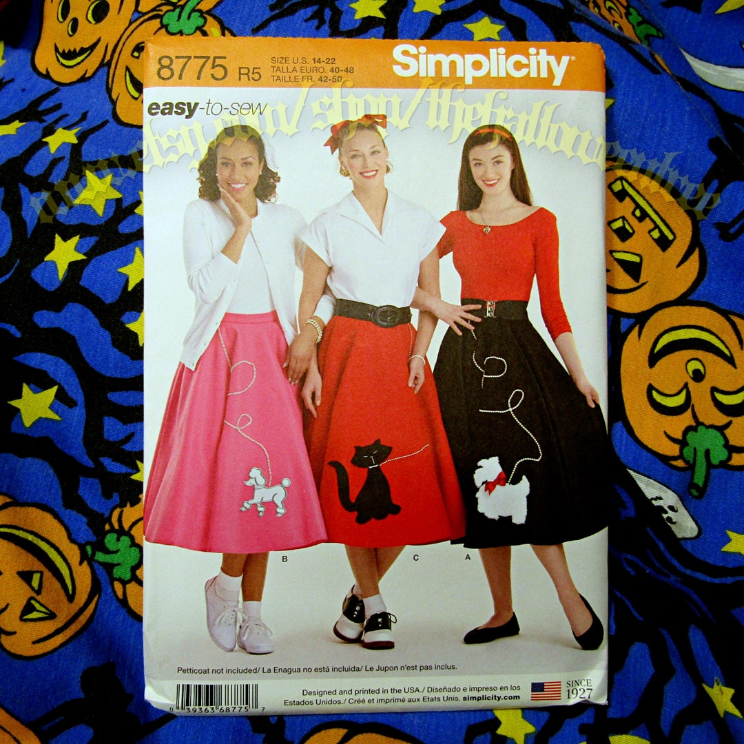 Simplicity 8775 Poodle Skirts Sewing Pattern Sizes 14-22 S8775 - Etsy