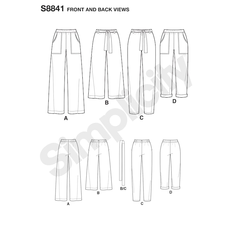 Simplicity 8841 Pant Slacks Sewing Pattern Perfect Wardrobe - Etsy