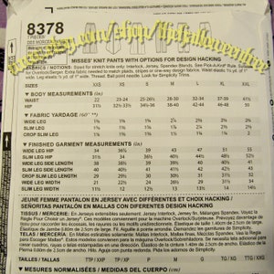 Simplicity 8378 Knit Pants With Two Leg Widths and Options for - Etsy