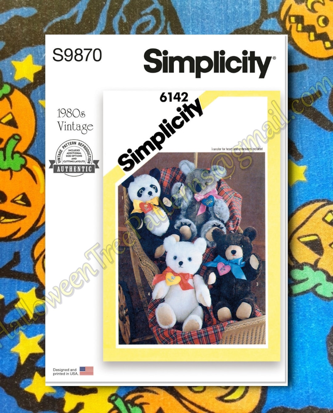 Simplicity S9870 Plushies Stuffed Animal Simple Sewing Patterns Teddy ...