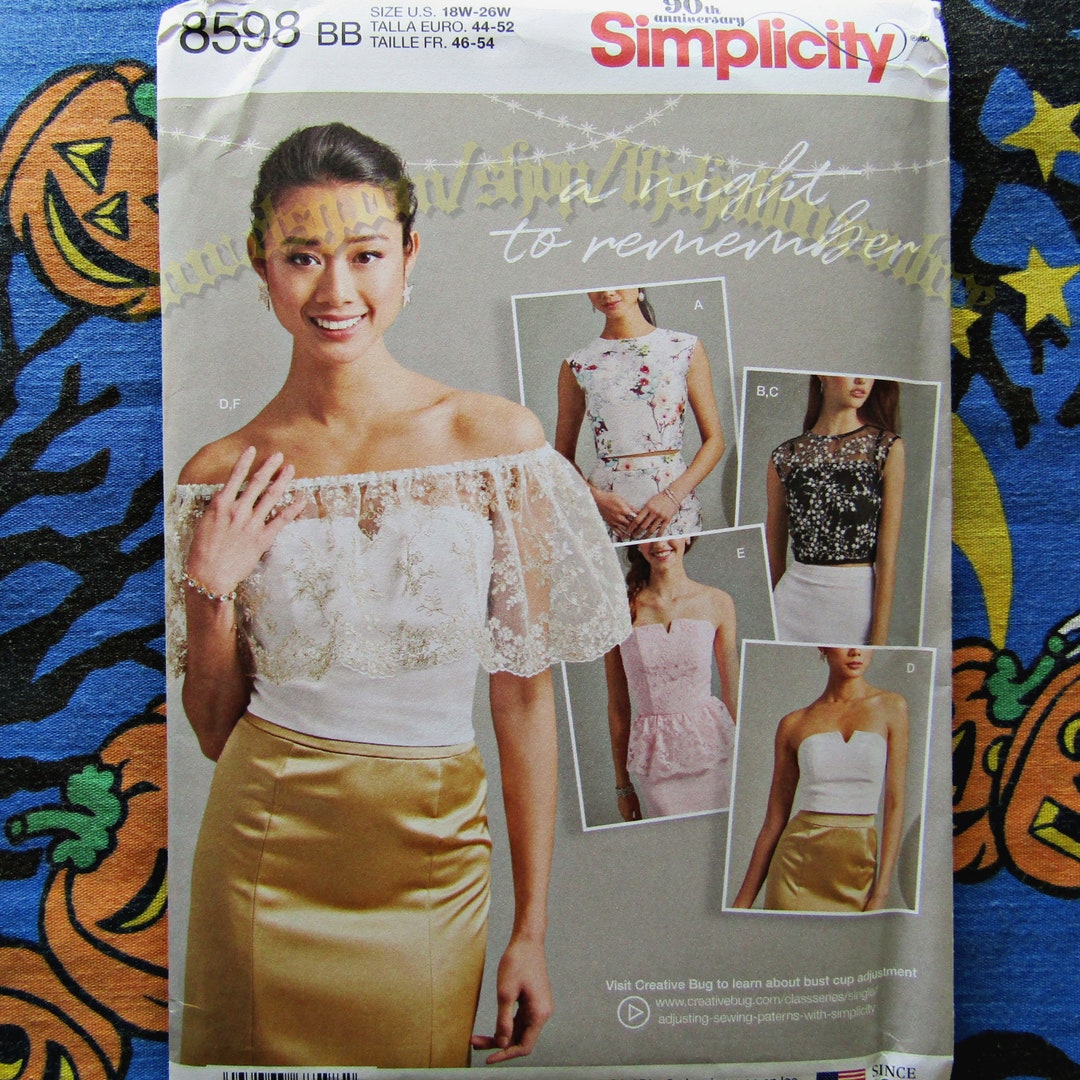 Simplicity 8598 OOP Corset Top Blouse Shawl Sewing Pattern Sizes 18-26 ...
