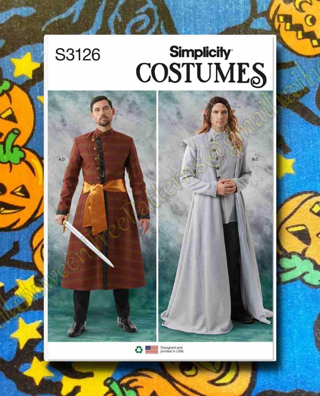 Simplicity 3126 Swordsman Medieval Renaissance Jacket Costume Sewing ...