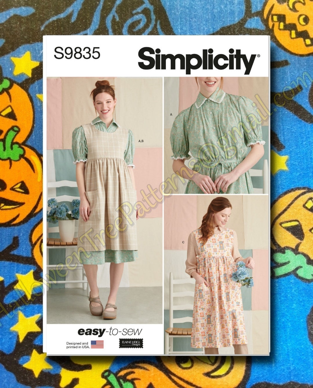 Simplicity 9835 Wrap Apron Dress Sewing Pattern Sizes XS-XL S9835 ...